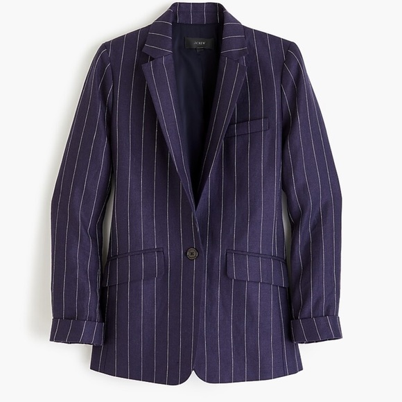 J. Crew | Jackets & Coats | Nwt Jcrew Boy Blazer In Linen Stripe | Poshmark